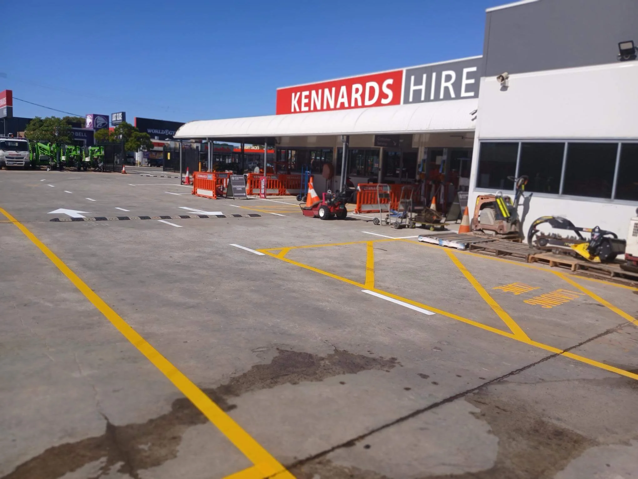 Carpark & Safety Line Marking for Kennards Hire | Great Southern