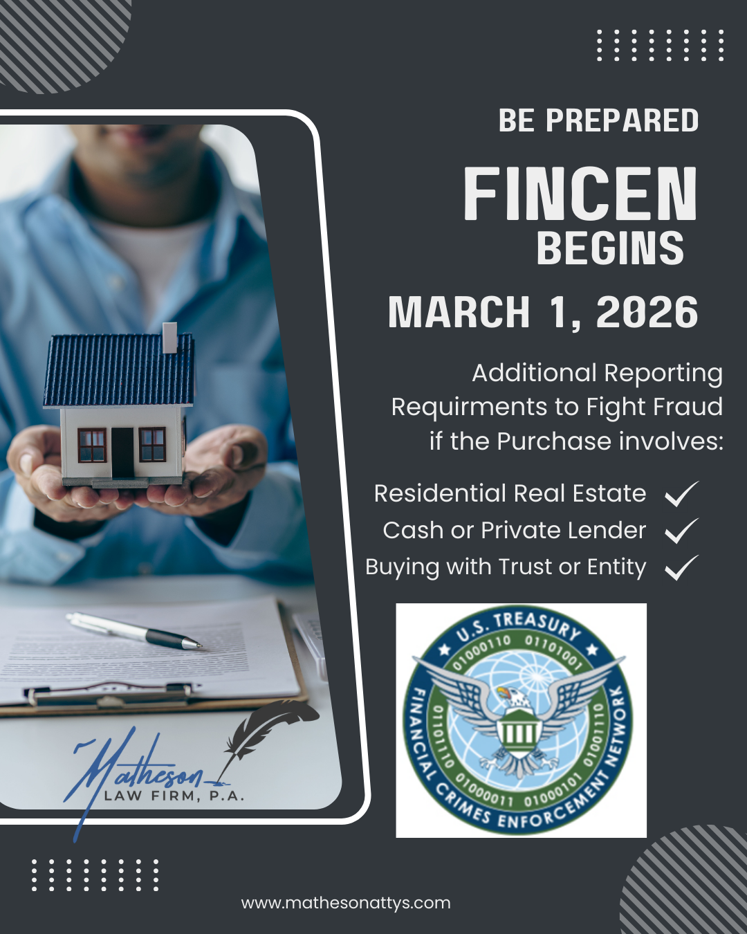 What Is FinCEN Reporting — Matheson Law Firm