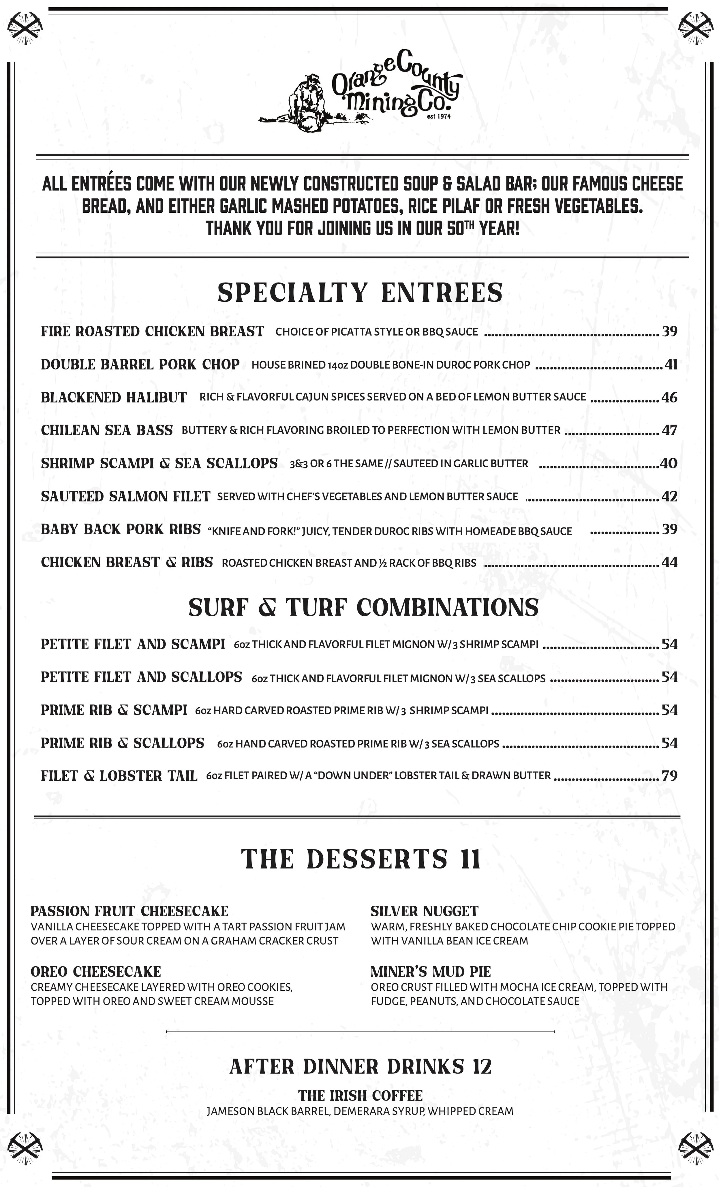 Menus — Orange County Mining Co. | Restaurant & Sunday Brunch | Events ...