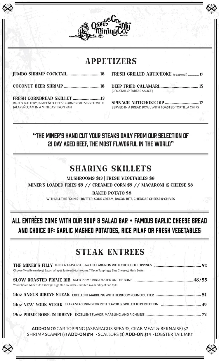 Menus — Orange County Mining Co. | Restaurant & Sunday Brunch | Events ...