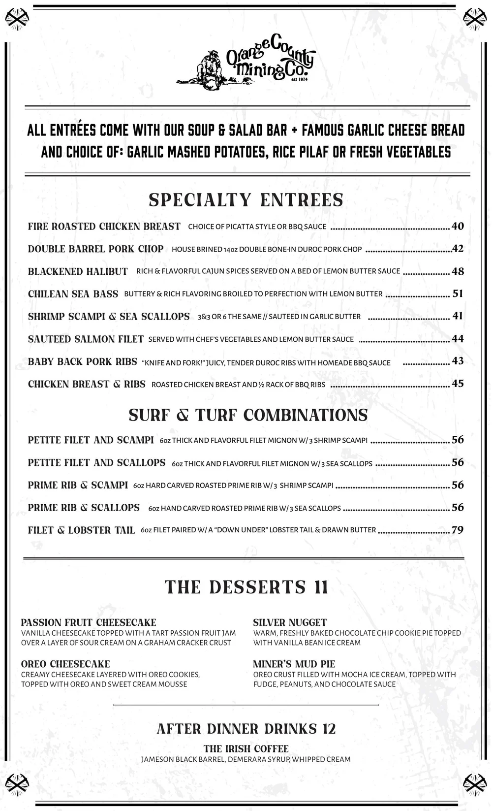 Menus — Orange County Mining Co. | Restaurant & Sunday Brunch | Events ...