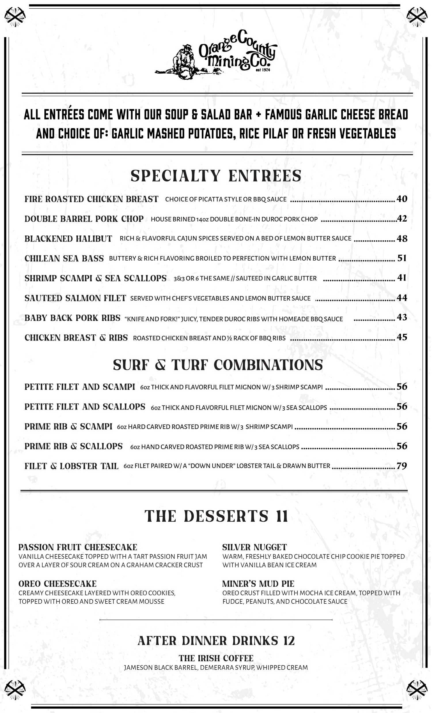 Menus — Orange County Mining Co. | Restaurant & Sunday Brunch | Events ...