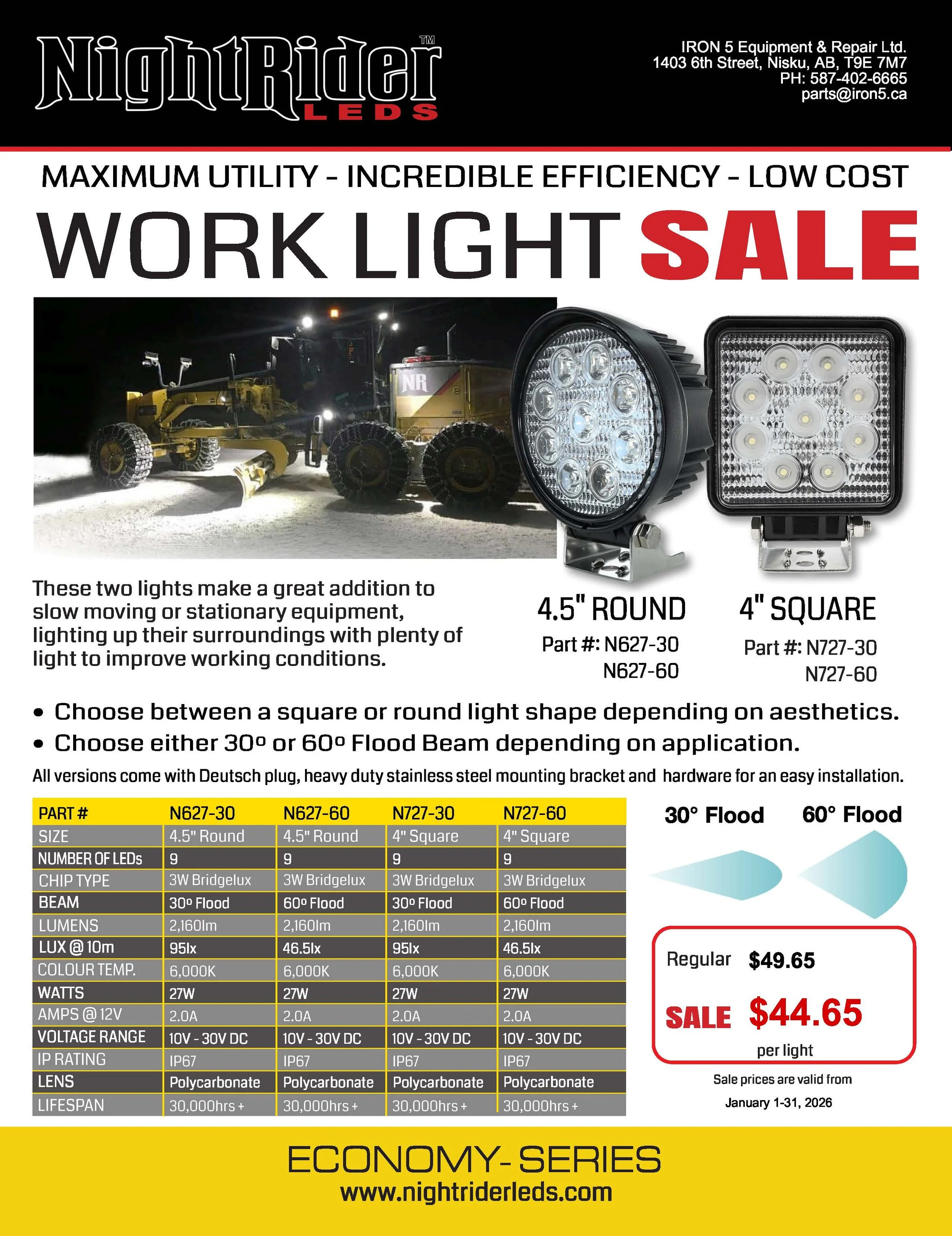 Flyers & Monthly Specials — IRON 5 Equipment & Repair Ltd.