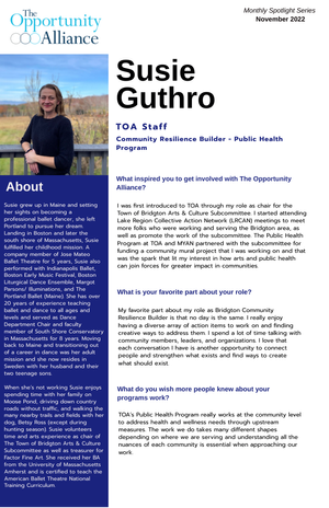 November Spotlight - Susie Guthro — The Opportunity Alliance