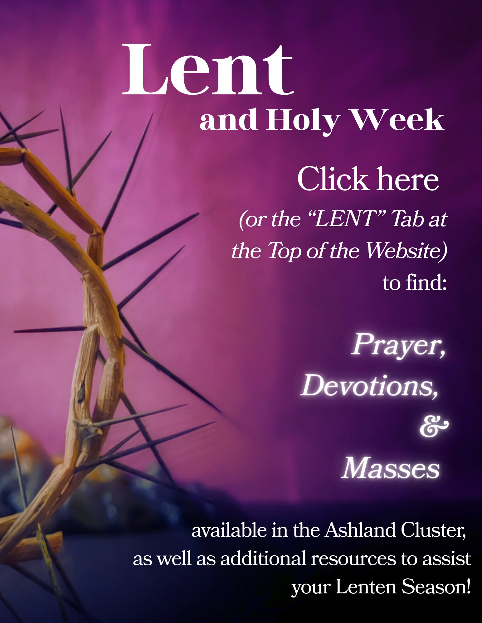 Lent and Holy Week — Our Lady of the Lake, Ashland