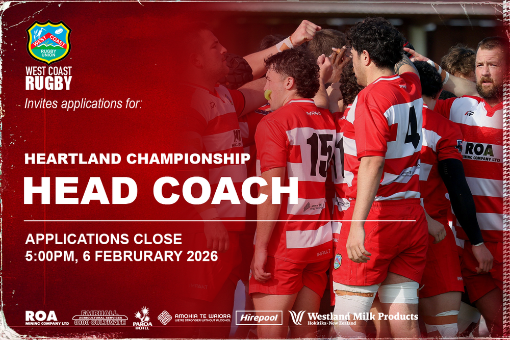 JOB Vacancy: HEAD COACH — West Coast Rugby Union