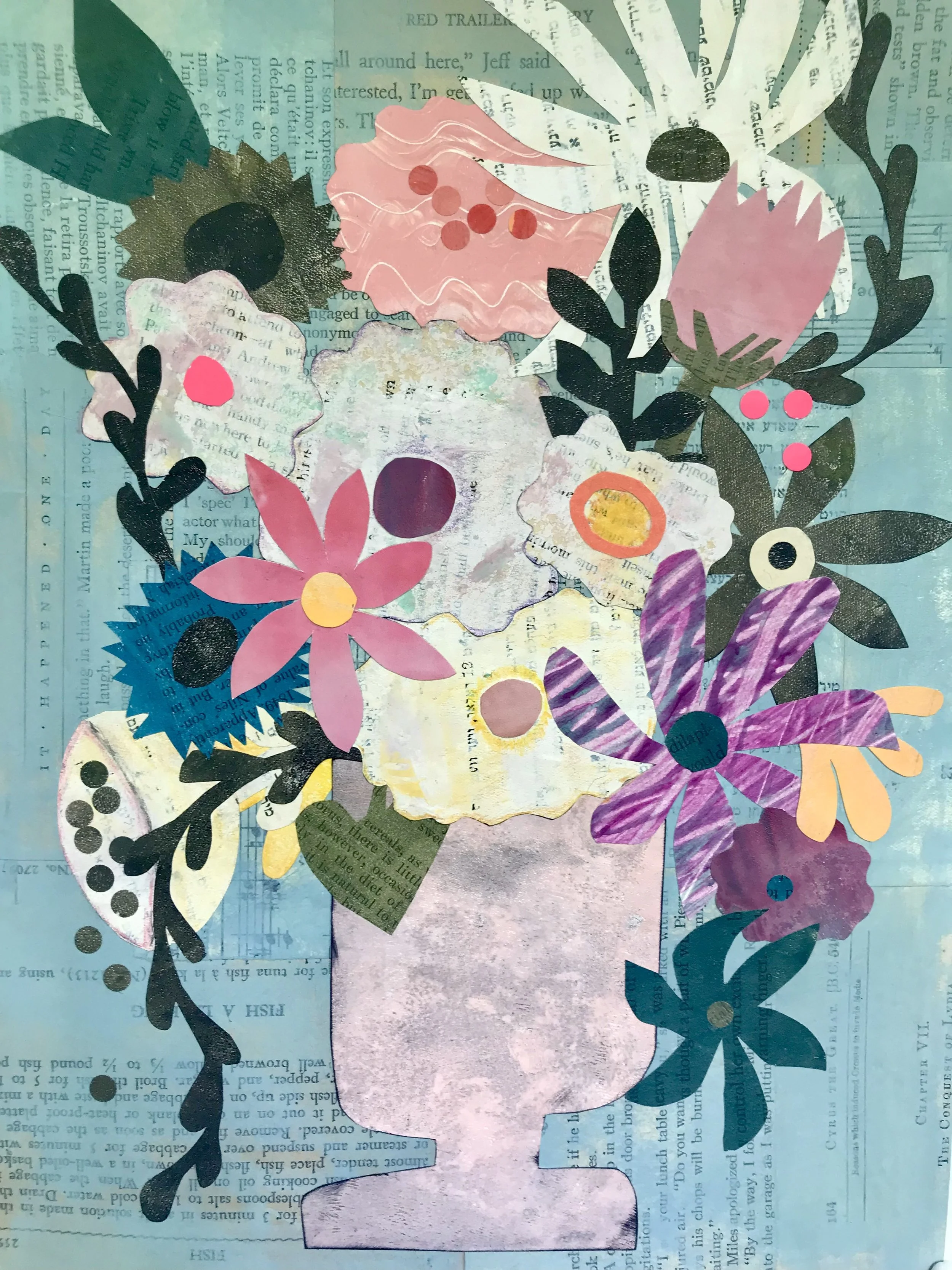 Neon Flowers in Pink Vase — Paige Booth