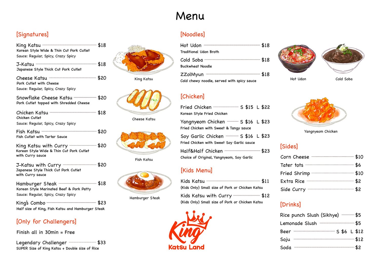 Menu — Kingkatsuland