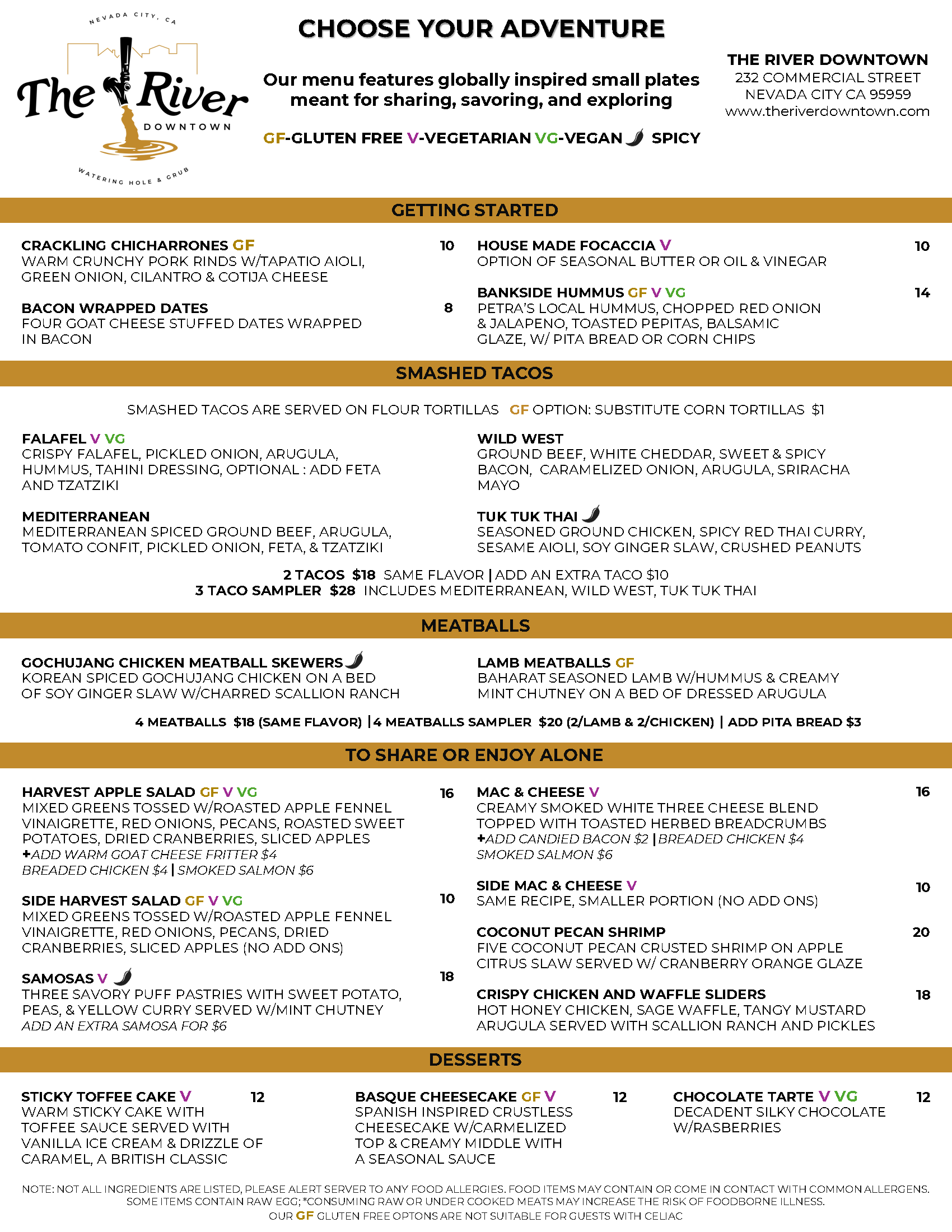Explore Our Menu — The River Downtown