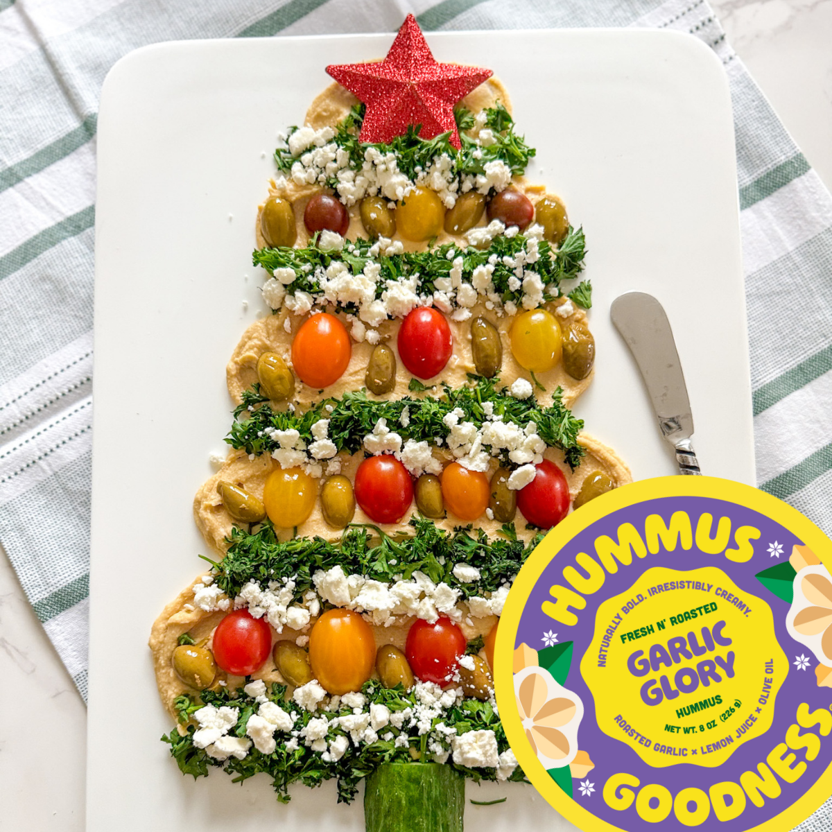 Garlic Glory Hummus Christmas Tree | Create Festive Flavors - Discover ...