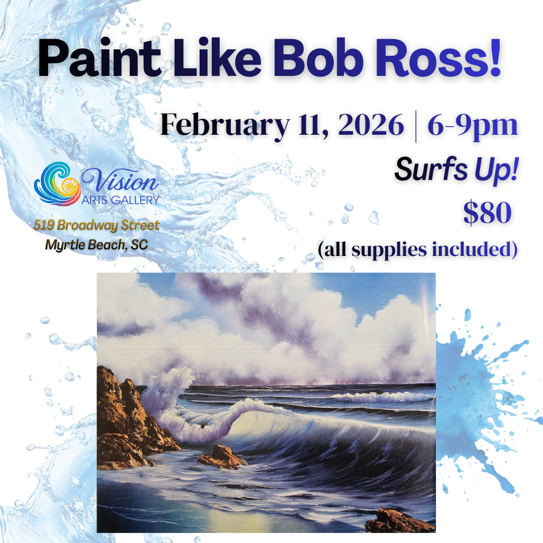 Paint Like Bob Ross: Surf’s Up! | Ocean Painting Class Myrtle Beach ...