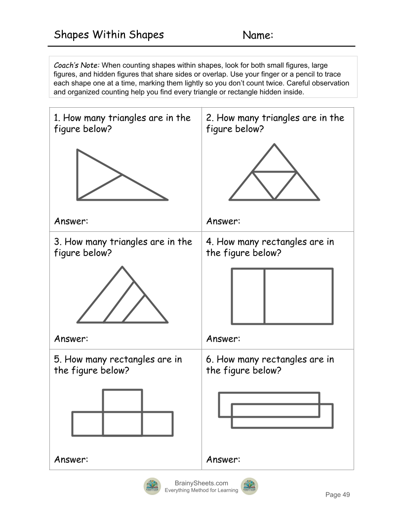 Advanced Math Problem Solving Workbook — BrainySheets