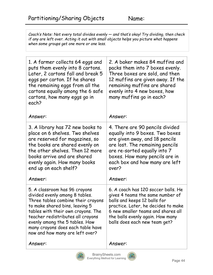 Advanced Math Problem Solving Workbook — BrainySheets