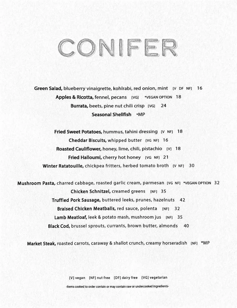 Dinner Menu | Explore Our Dinner Options Today — CONIFER