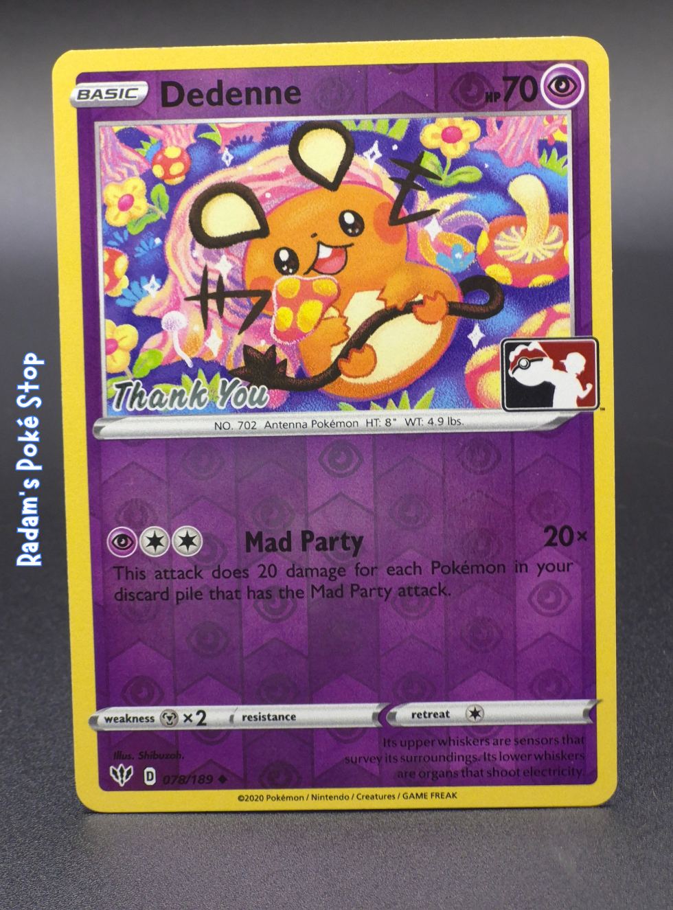 Dedenne Pokemon League Thank You Promo presented by Pokémon TCG ...