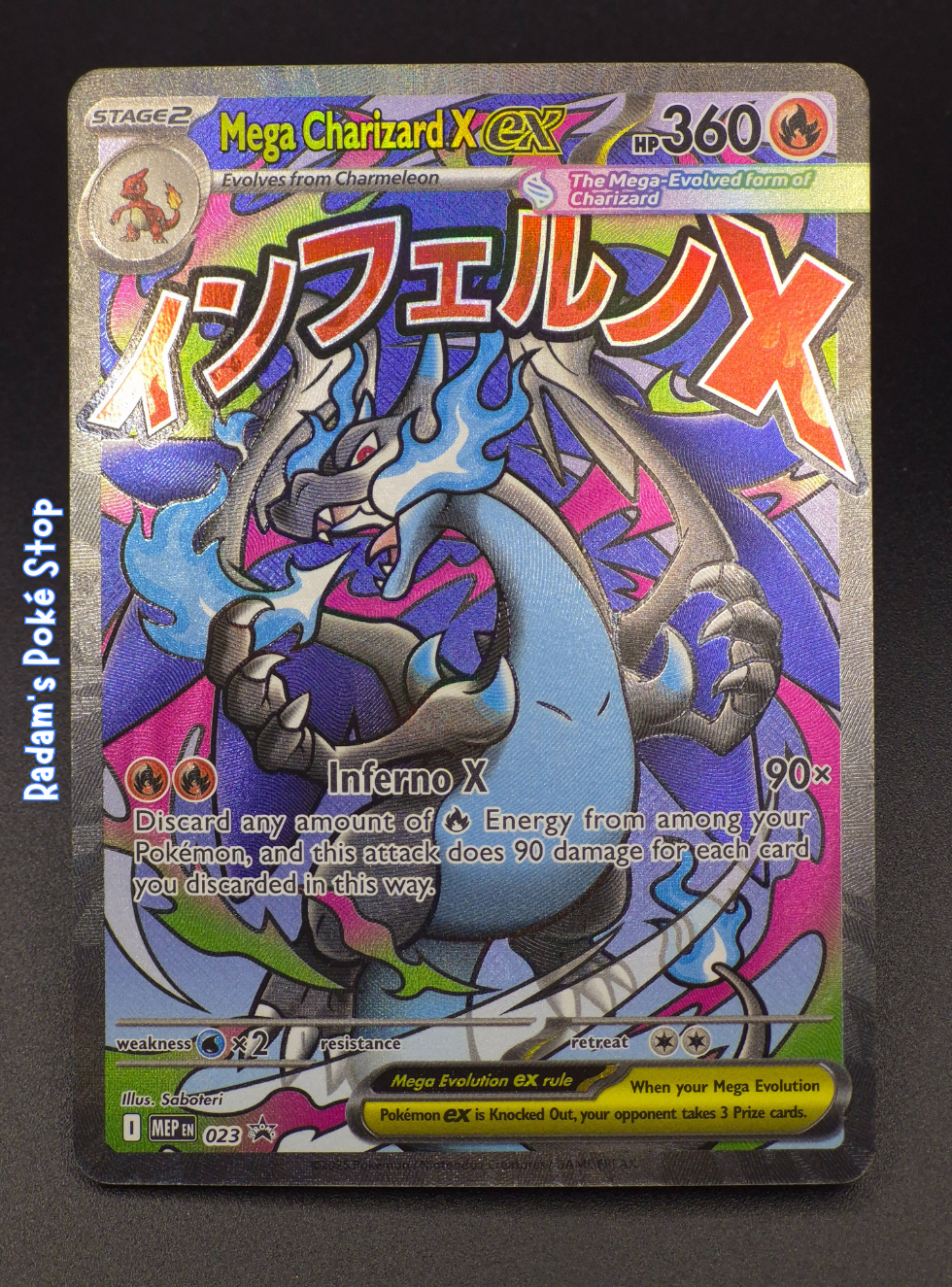 Charizard X ex MEP 023 ,Charizard X ex UPC Promo presented by Pokémon ...