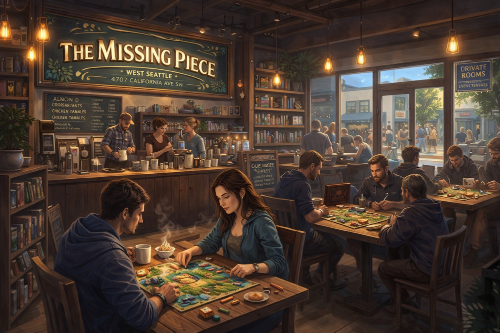 The Missing Piece Review: A West Seattle Game Café That Blends Coffee ...