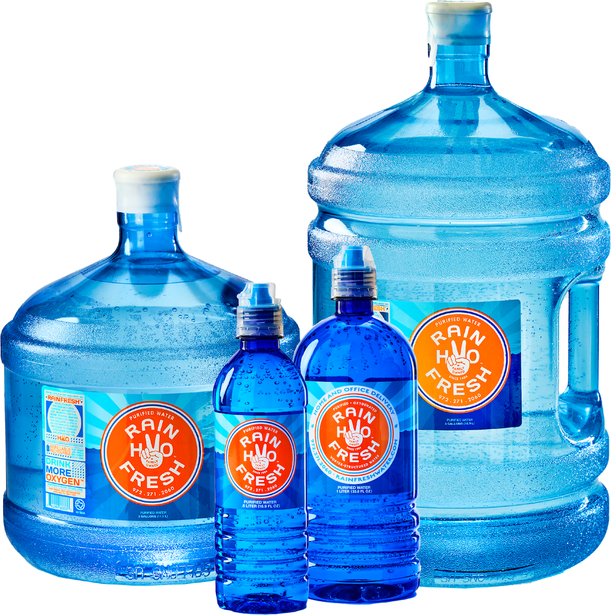 Rain Fresh Bottled Water | Purified with science, treated with reverence.