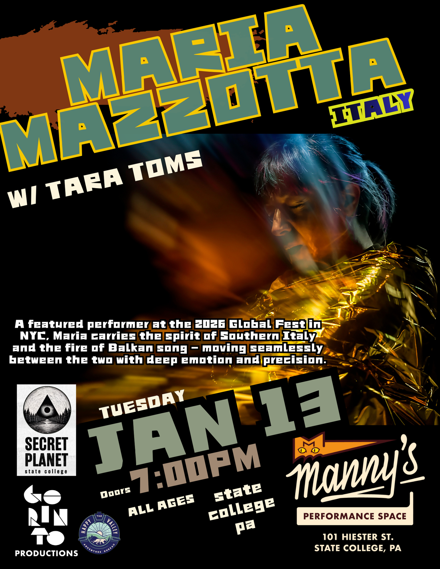 SECRET PLANET // MARIA MAZZOTTA (ITALY) — Manny's Live Performance Space