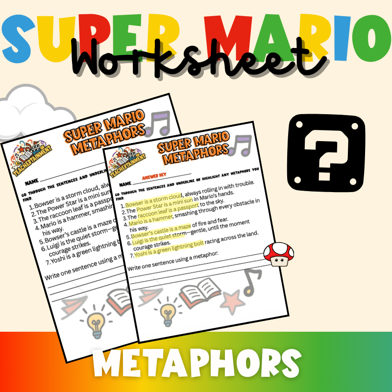 Super Mario – Metaphors | Worksheet (ELA) — Teachertainment