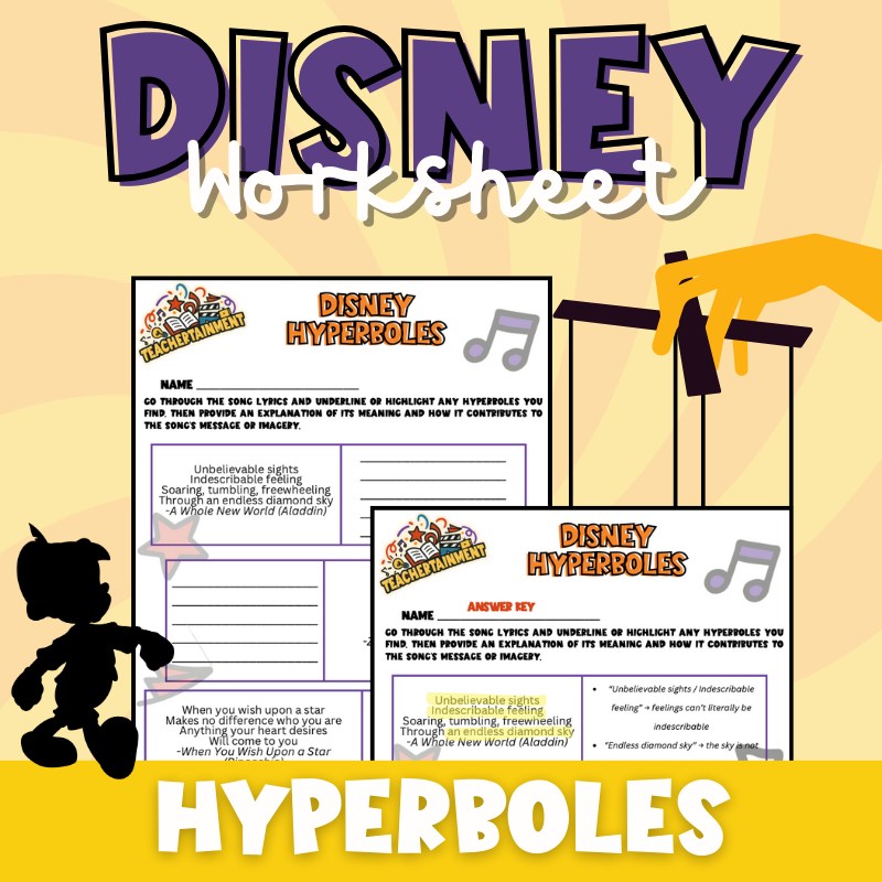 Disney – Hyperboles | Worksheet (ELA) — Teachertainment