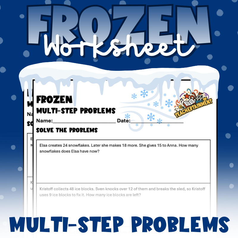 Frozen – Math, Multi-Step Word Problems | Worksheet (Upper Elementary ...