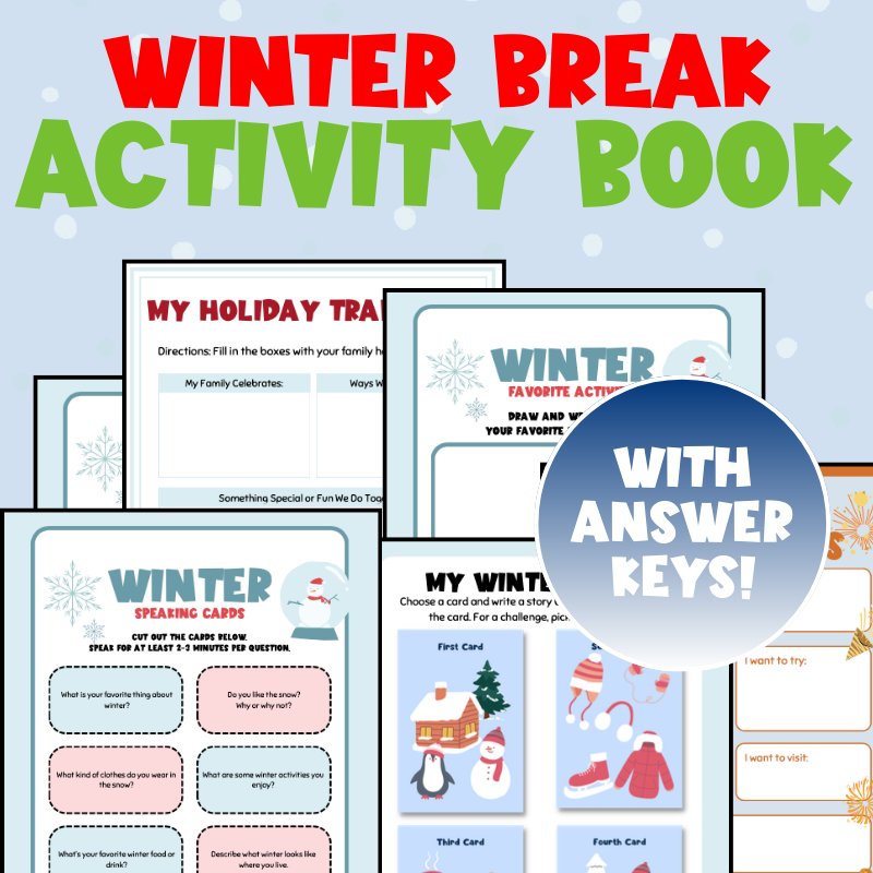 Winter Break Activity Book (ELA • Math • SEL • Art • Early Skills ...