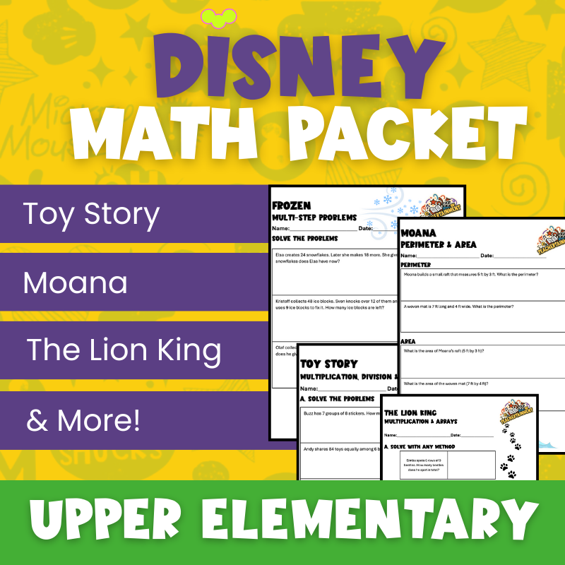 Disney Math Packet (Upper Elementary) — Teachertainment