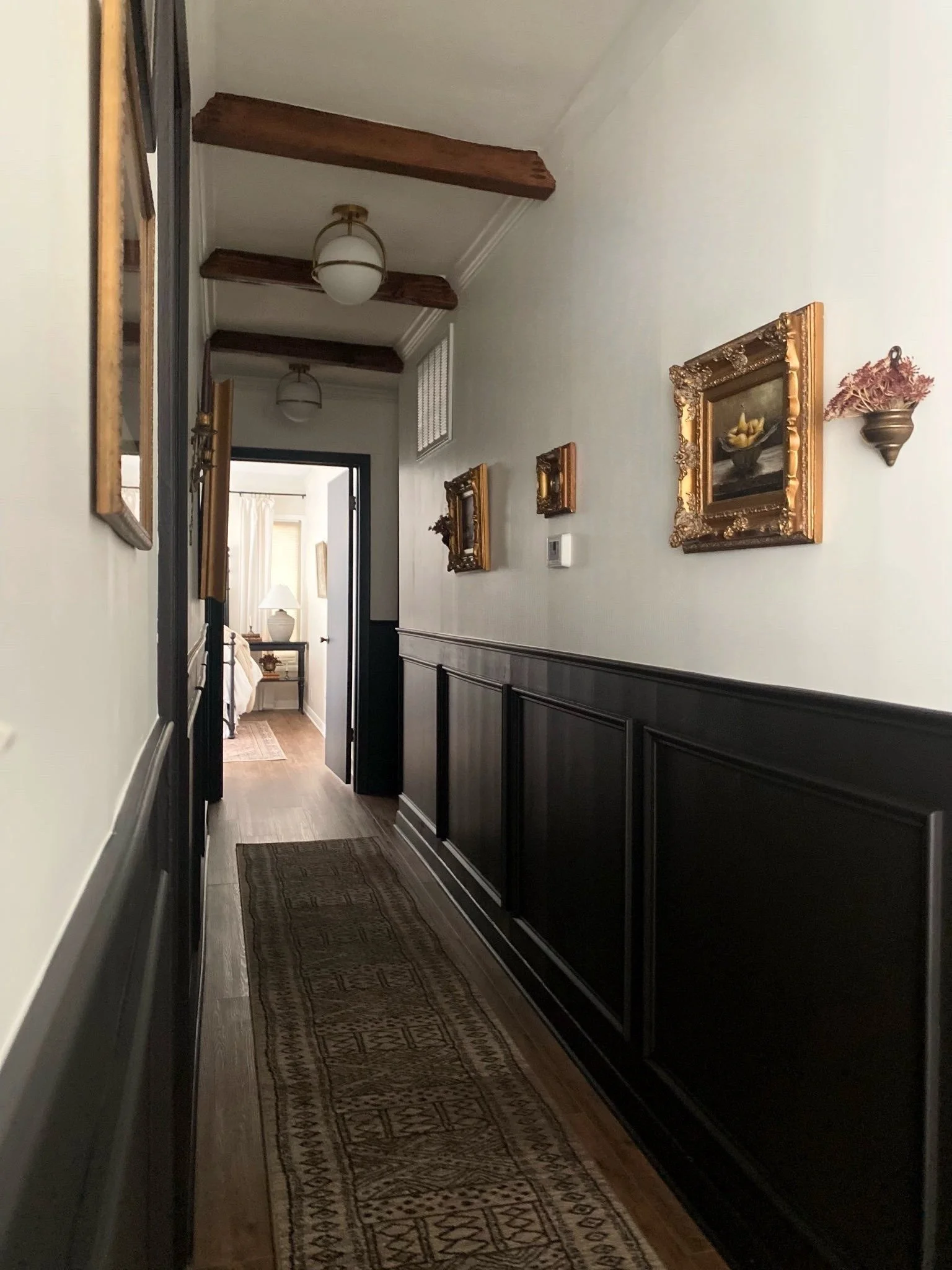 Charming Hallway Makeover with Custom Trim, Beams & Vintage Character ...