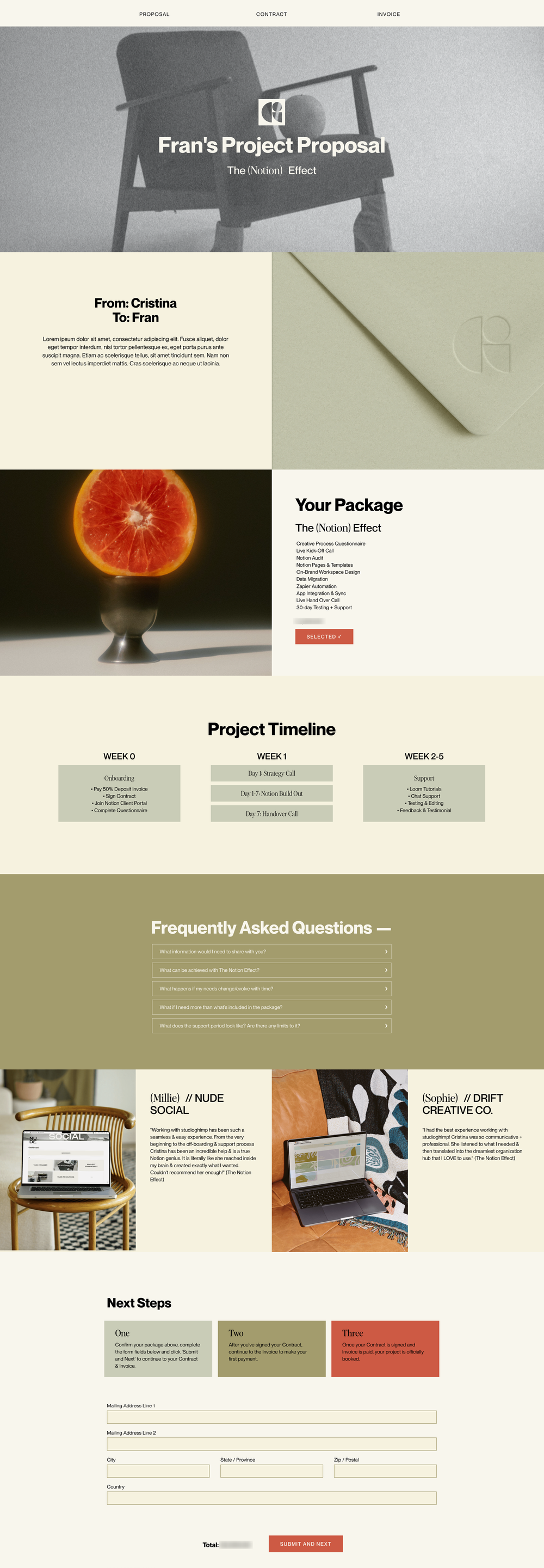 Custom Dubsado Templates — The Passions Collective