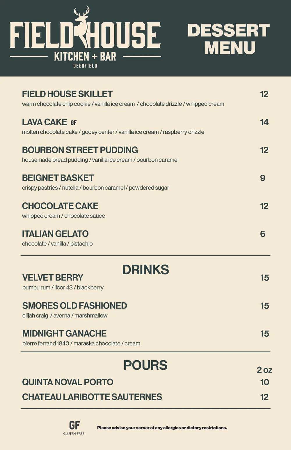 Menu — FIELD HOUSE