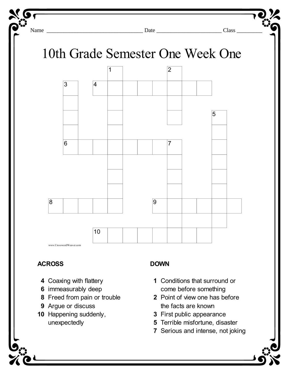 10th Grade Vocabulary — Learning for Everyone