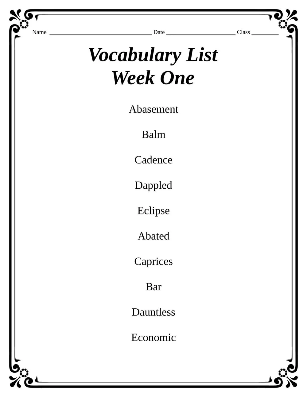 12th Grade Vocabulary — Learning for Everyone