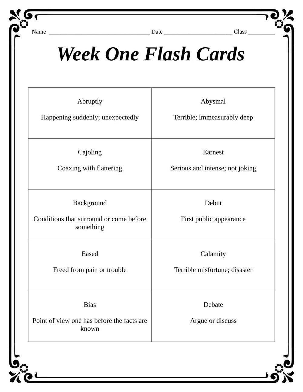 10th Grade Vocabulary — Learning for Everyone