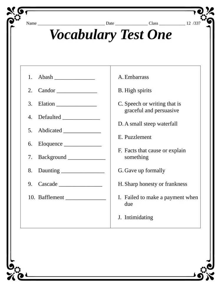 9th Grade Vocabulary — Learning for Everyone