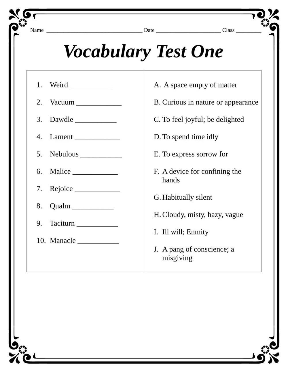 6th Grade Vocabulary — Learning for Everyone