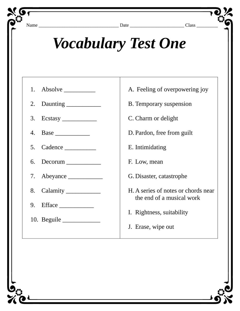 11th Grade Vocabulary — Learning for Everyone