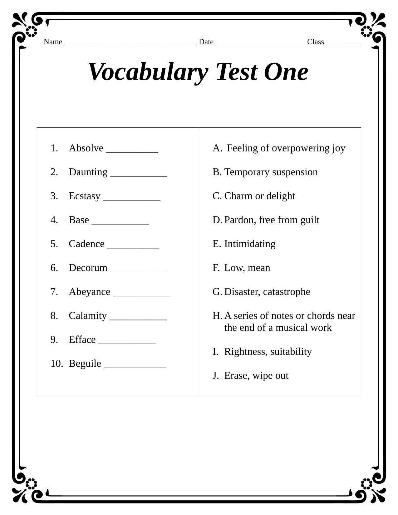 11th Grade Vocabulary — Learning for Everyone