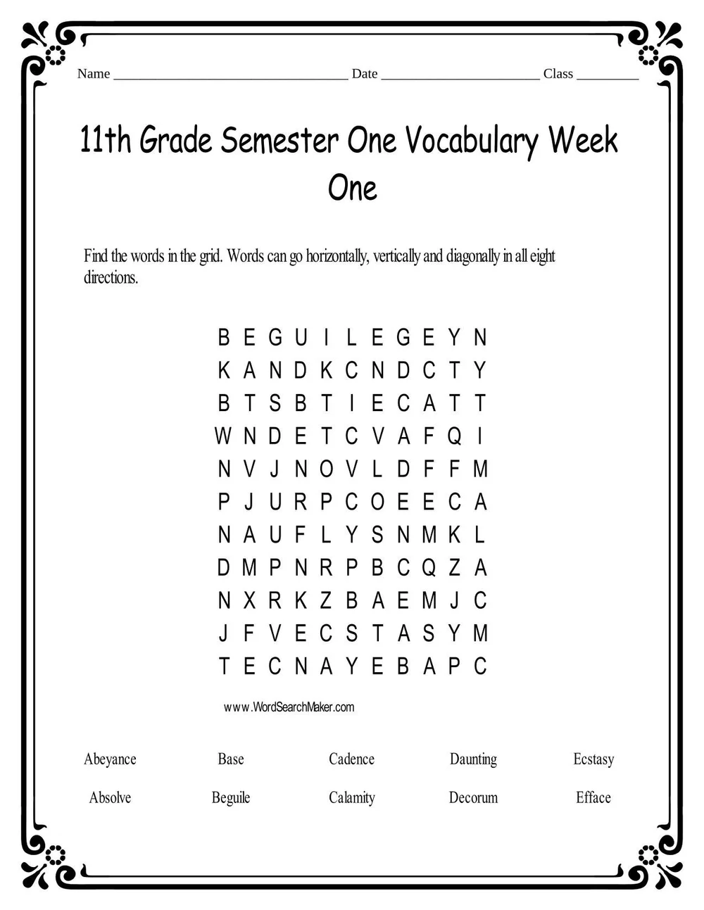 11th Grade Vocabulary — Vocabulary for Everyone