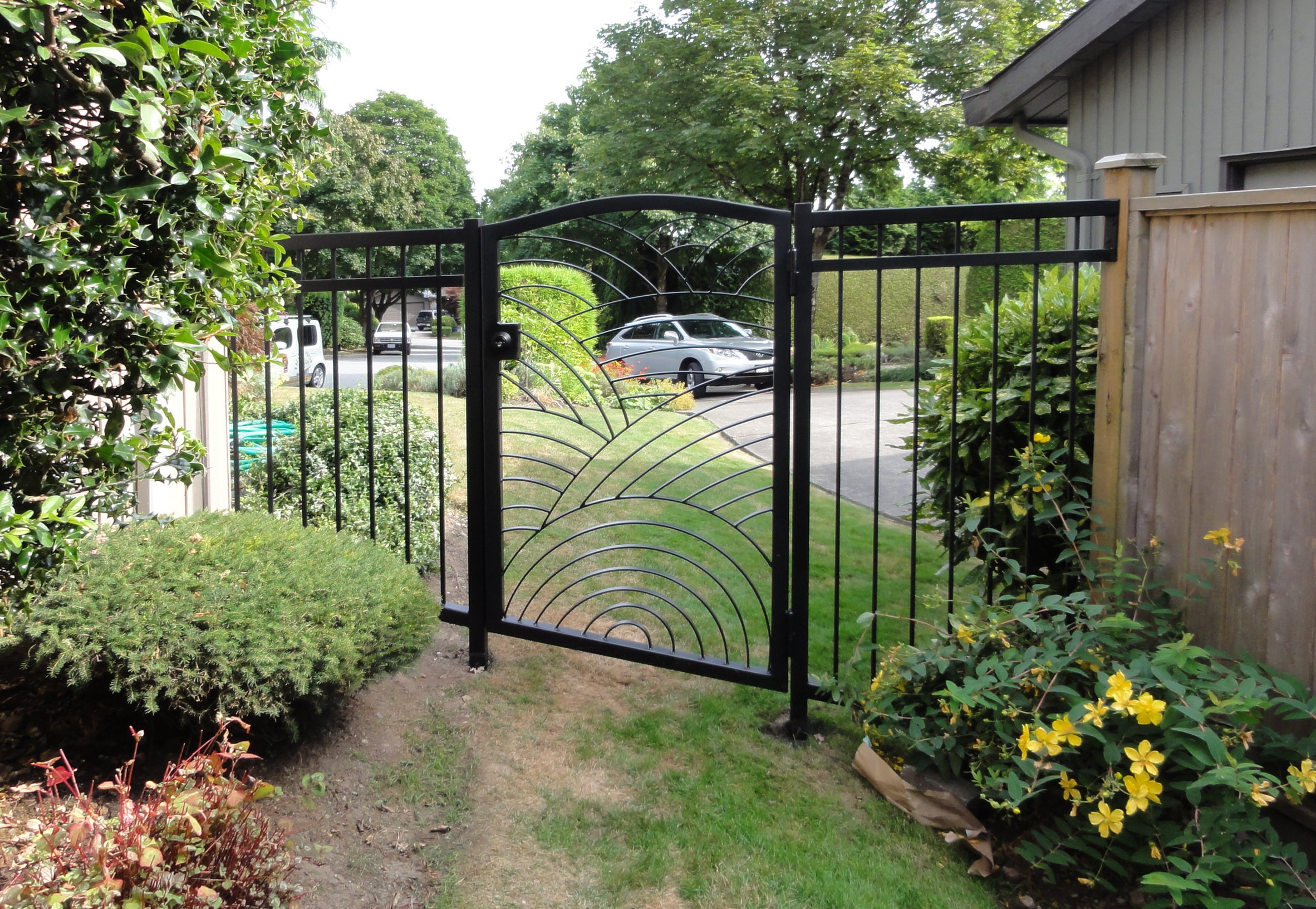 European-Inspired Wrought Iron Pedestrian Gates | Custom Metalwork ...