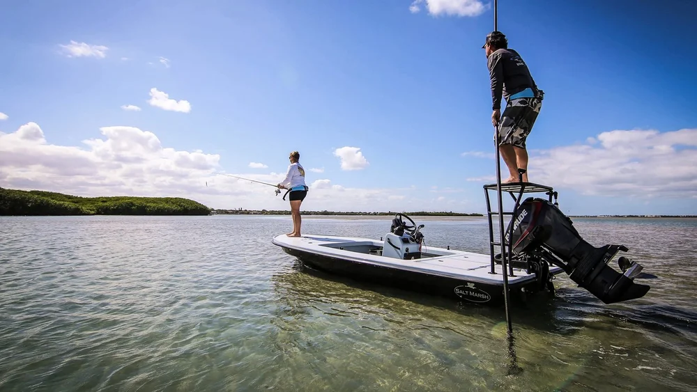 Salt Marsh Heron 16 Poling Skiff — Salt Marsh Kevlar Skiffs