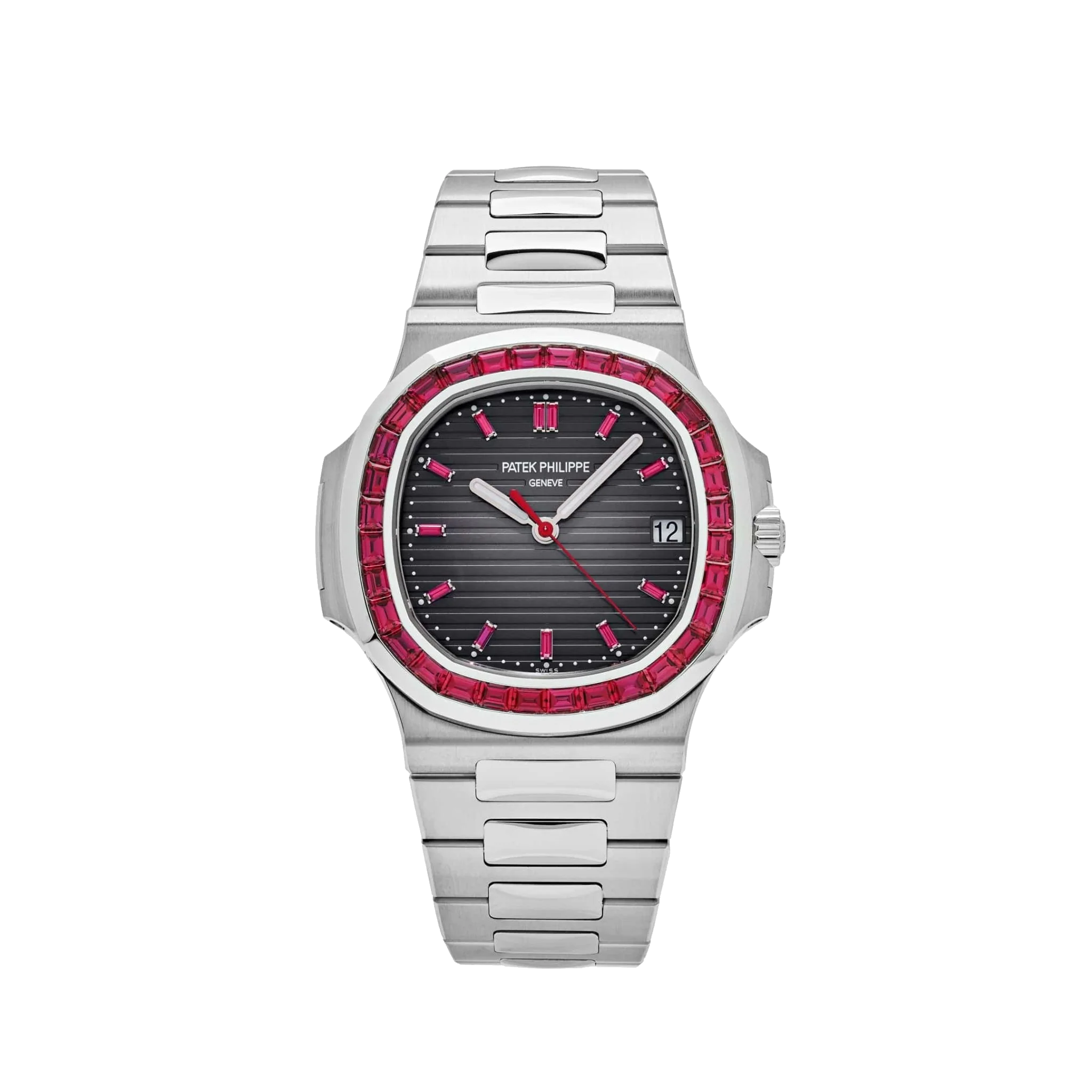 Patek Philippe Nautilus 5711/112P-001 Platinum Grey Dial Ruby Bezel ...