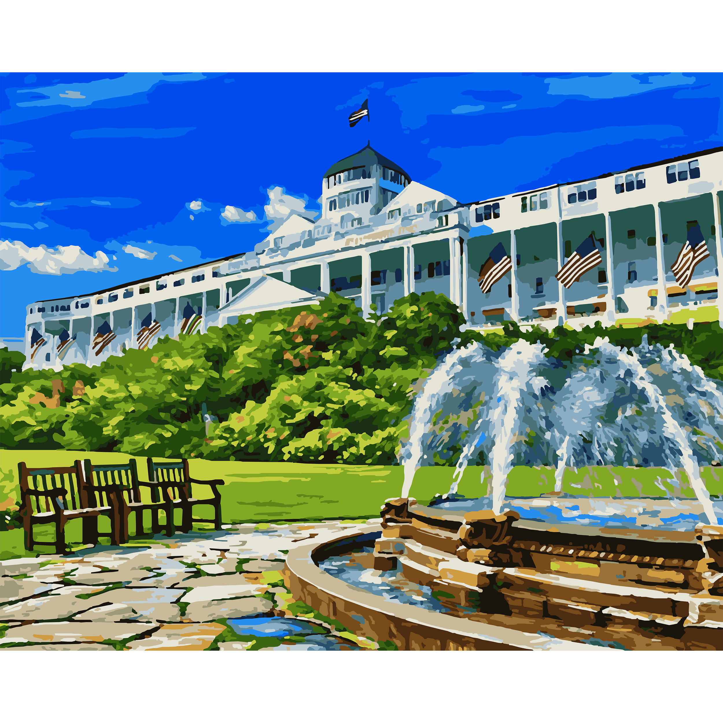 The Grand Hotel Porch Paint-by-Number Kit | Mackinac Island Icon ...