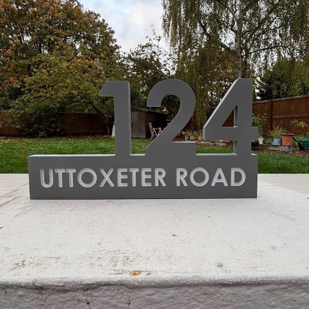 modern-floating-number-engraved-house-stone-sign — Cosy Cotswold Company