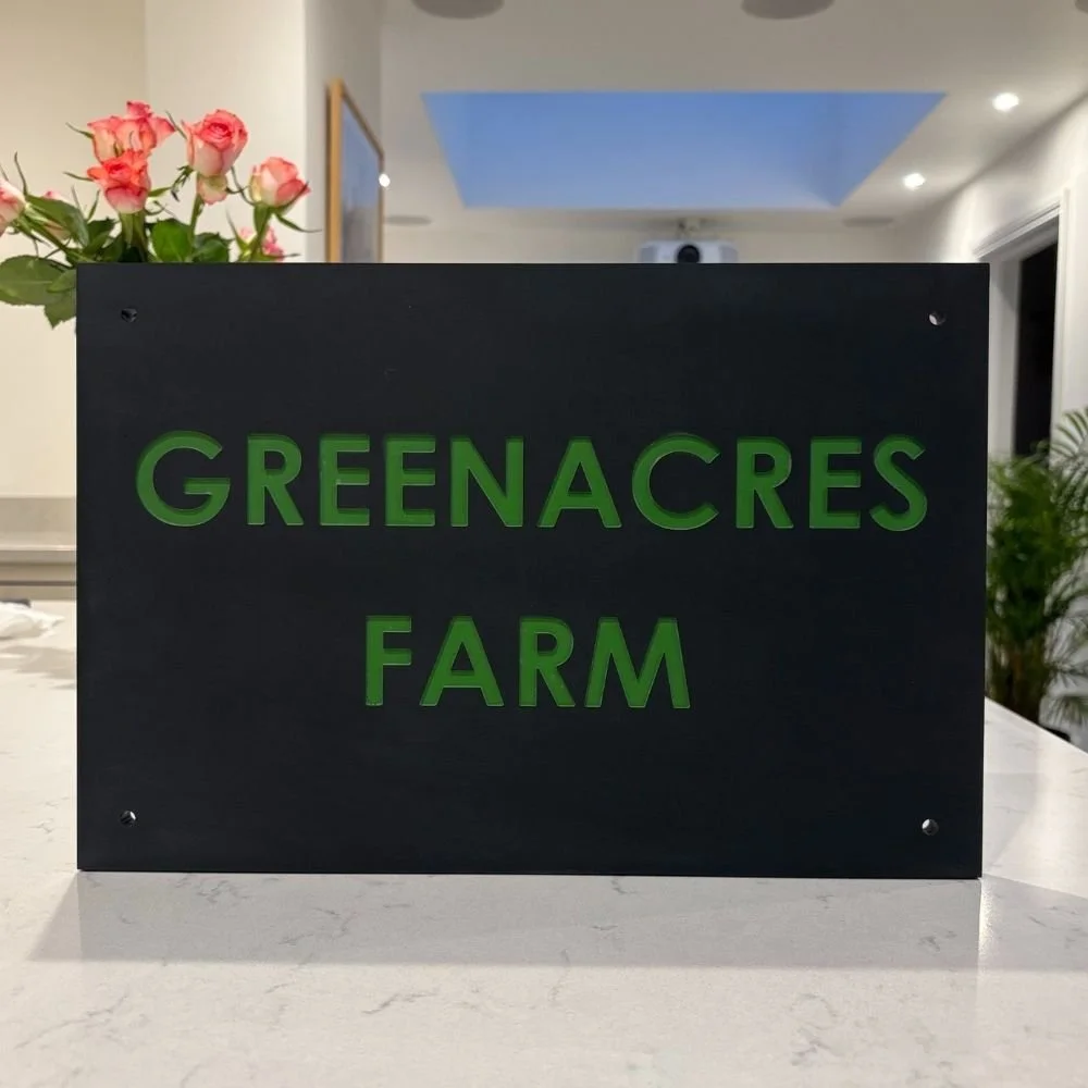 modern-rectangle-engraved-stone-house-sign — Cosy Cotswold Company