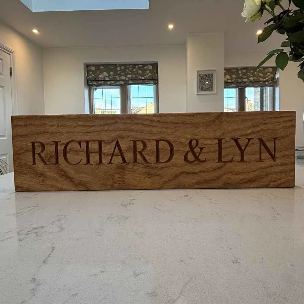 oak-horizontal-engraved-house-sign — Cosy Cotswold Company
