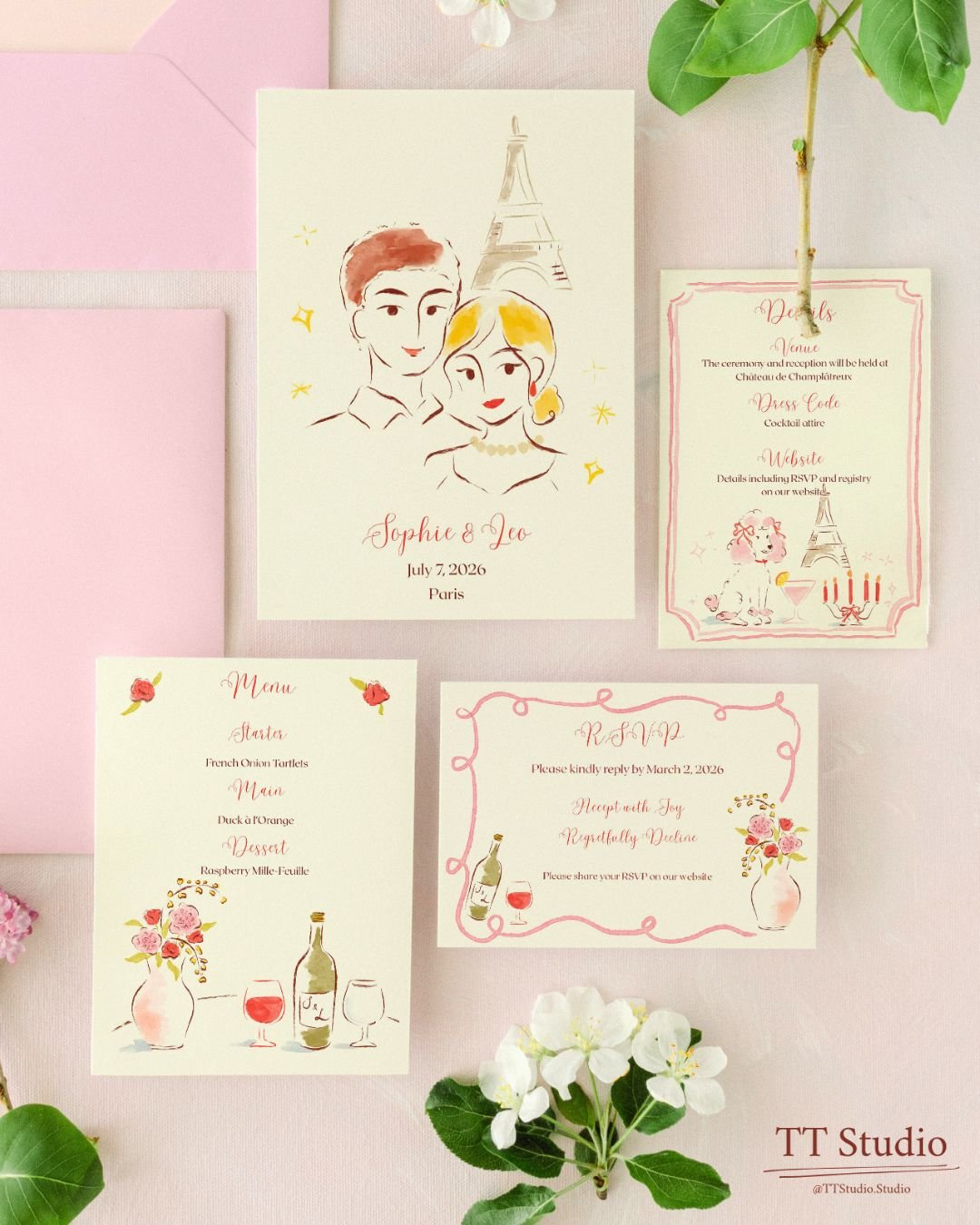 TT Studio | Bespoke Wedding Stationery & Live Sketching