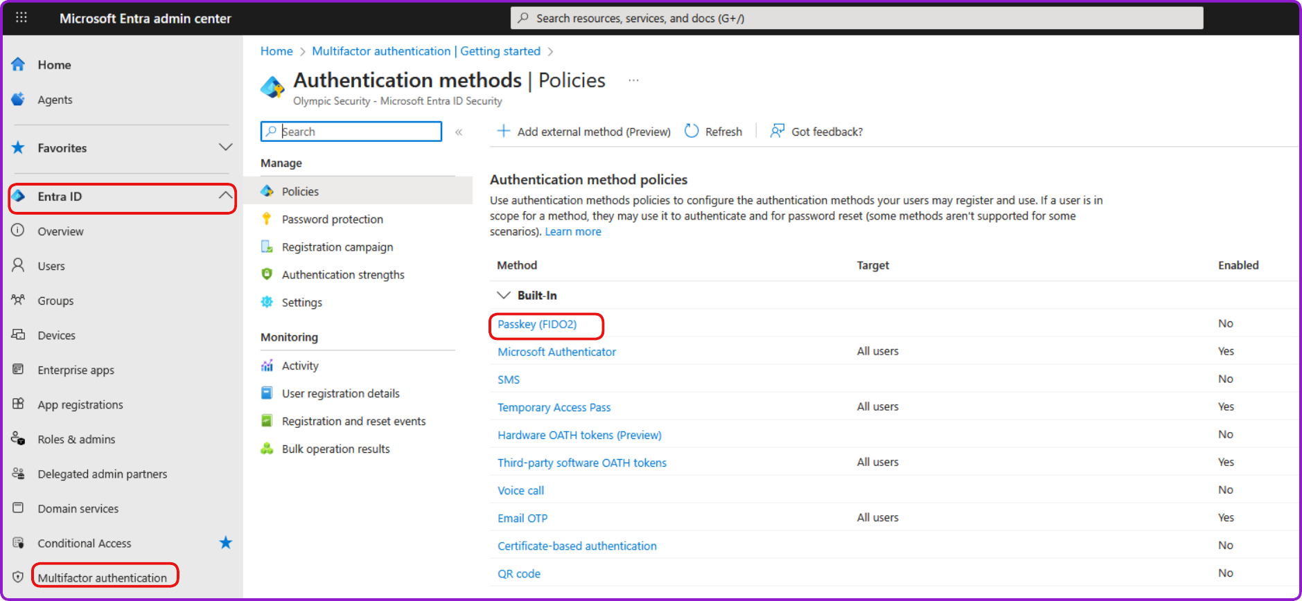 How to enable passkeys in your Microsoft 365 tenant — Olympic Security