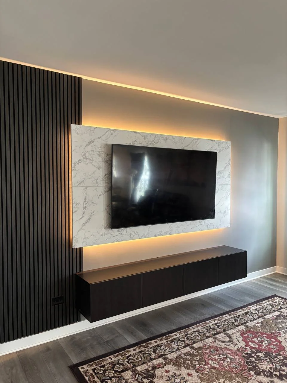 Floating TV Panel Media Wall with LED | Daytona Beach Area FL