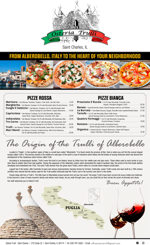 Menu | Experience Authentic Italian Cuisine — Osteria trulli